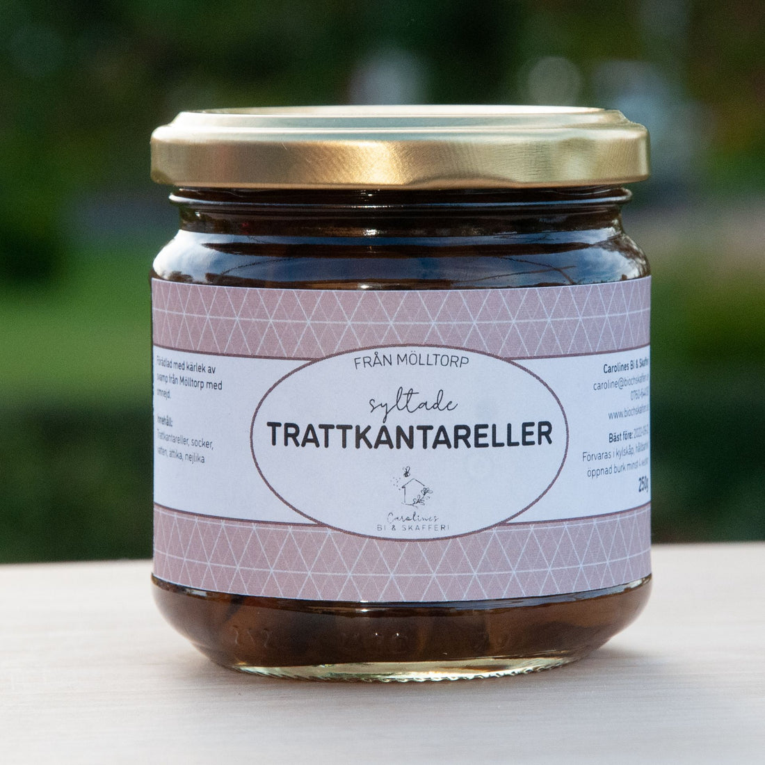 Syltade trattkantareller, 250g – Carolines Bi & Skafferi